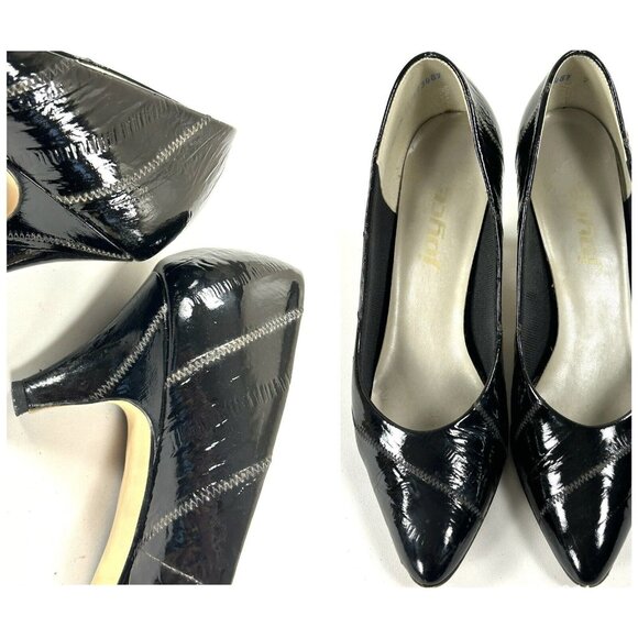 Joyce | Shoes | Vintage 9s 80s Joyce Black Patent Heels Patchwork ...